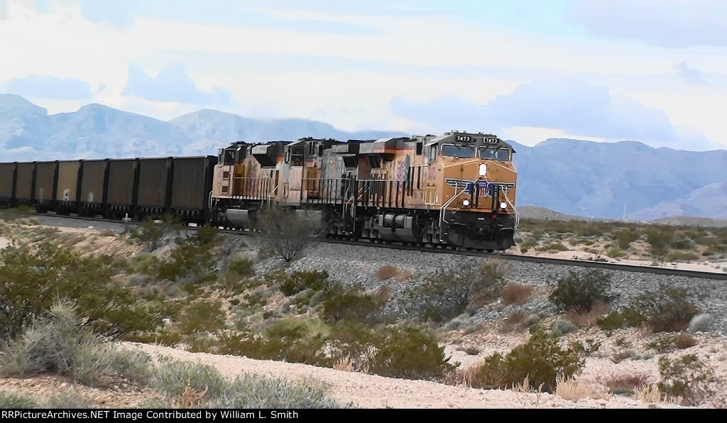 WB Empty Unit Coal Frt at Erie NV -1